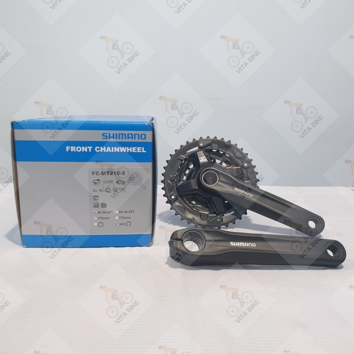 Crankset Hollowtech 2 Shimano Altus MT210 3sp 40-30-22T Crank HT2 MTB ...
