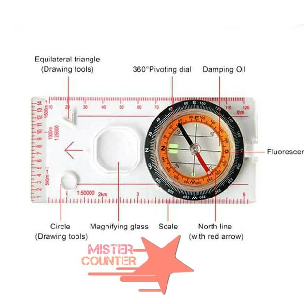 Kompas Silva - Kompas Penggaris - Kompas Peta - Kompas Map - Penunjuk ...