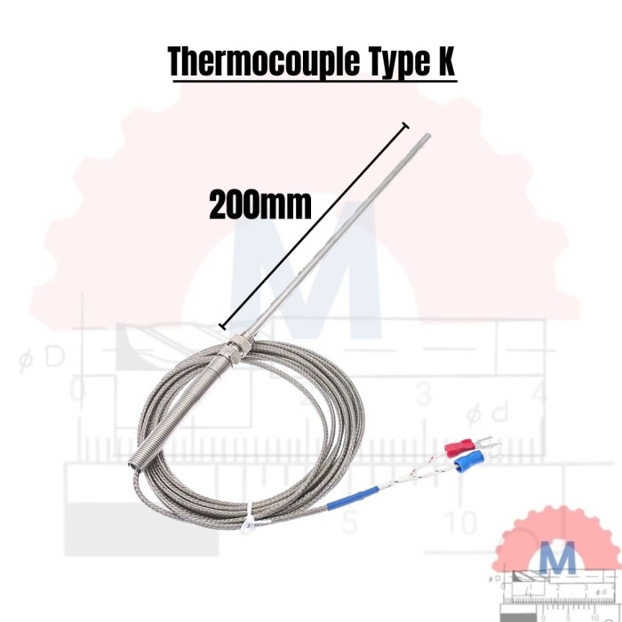 SENSOR SUHU TERMOKOPEL TYPE-K M8 PENGUKUR TEMPERATUR THERMO COUPLE ...