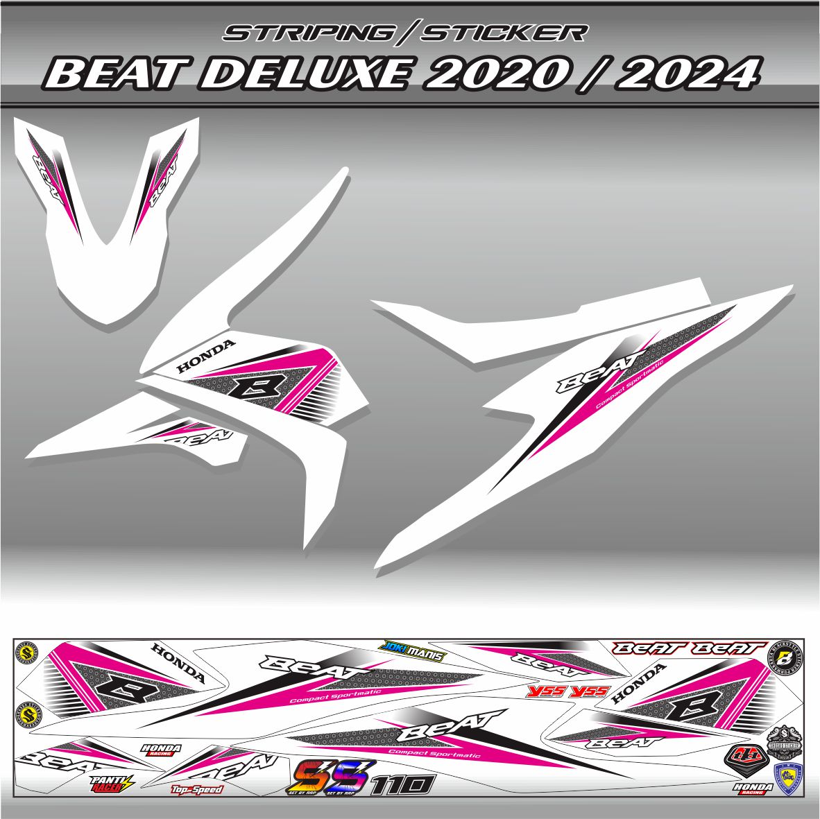 STIKER MOTOR BEAT DELUXE 2020 2024 / VARIASI STRIPING BEAT ISS CBS ...