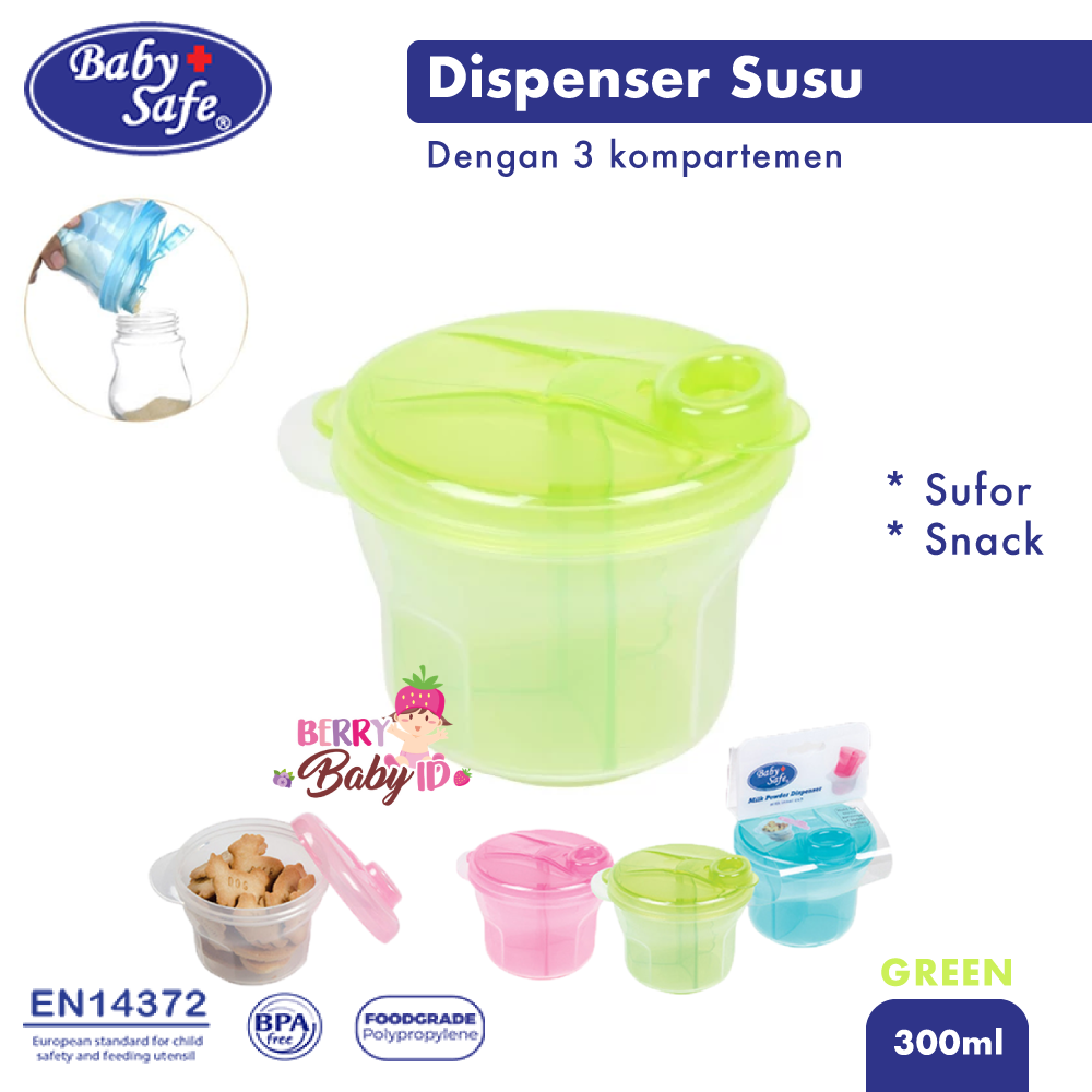 Baby Safe Dispenser Susu Bayi 3 Kompartemen & Tempat Snack Bayi Milk ...