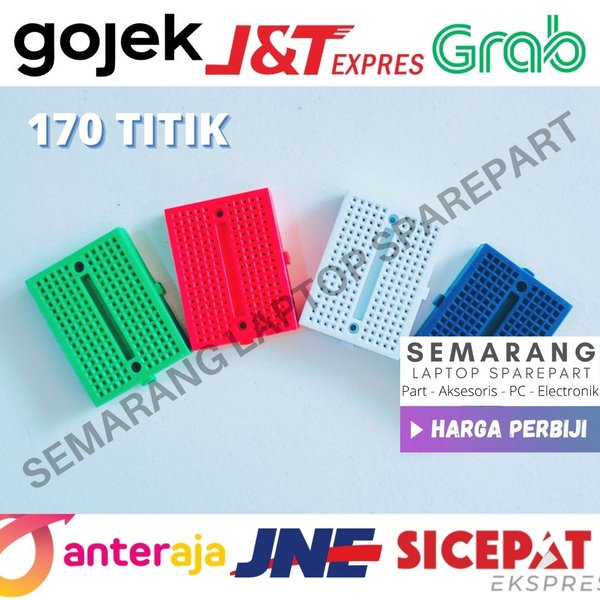 BREADBOARD 170 Titik Mini Protoboard Arduino Project Board Lubang Pcb ...