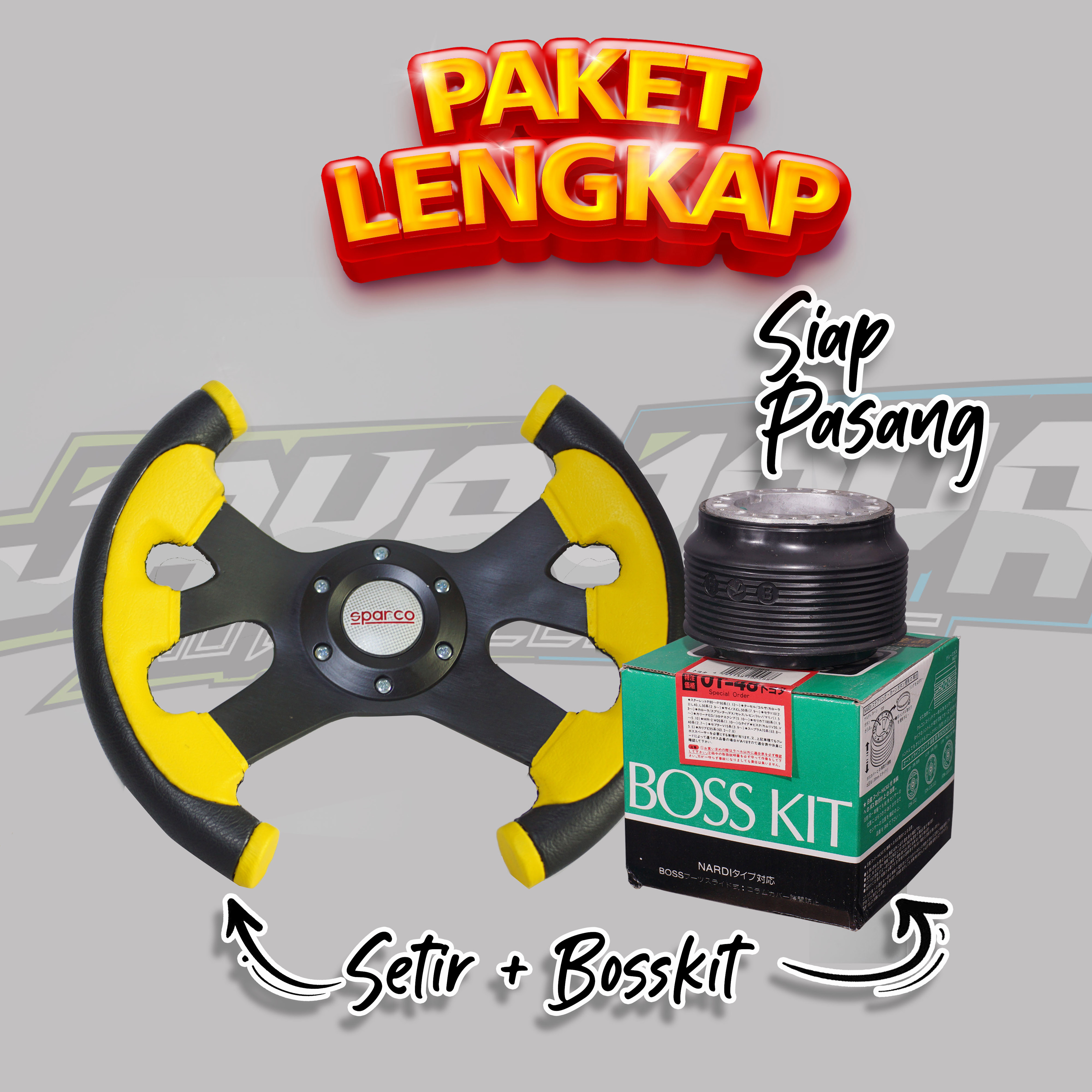 Paket Setir Racing Model Patah 12inch Siap Pasang PNP UNIVERSAL ...