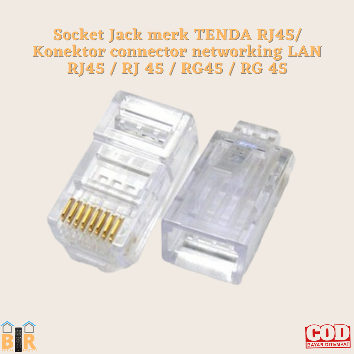 Socket Jack merk Tenda RJ45 Lan Konektor Penghubung Ethernet Kabel UTP Jaringan Network Crimping ...