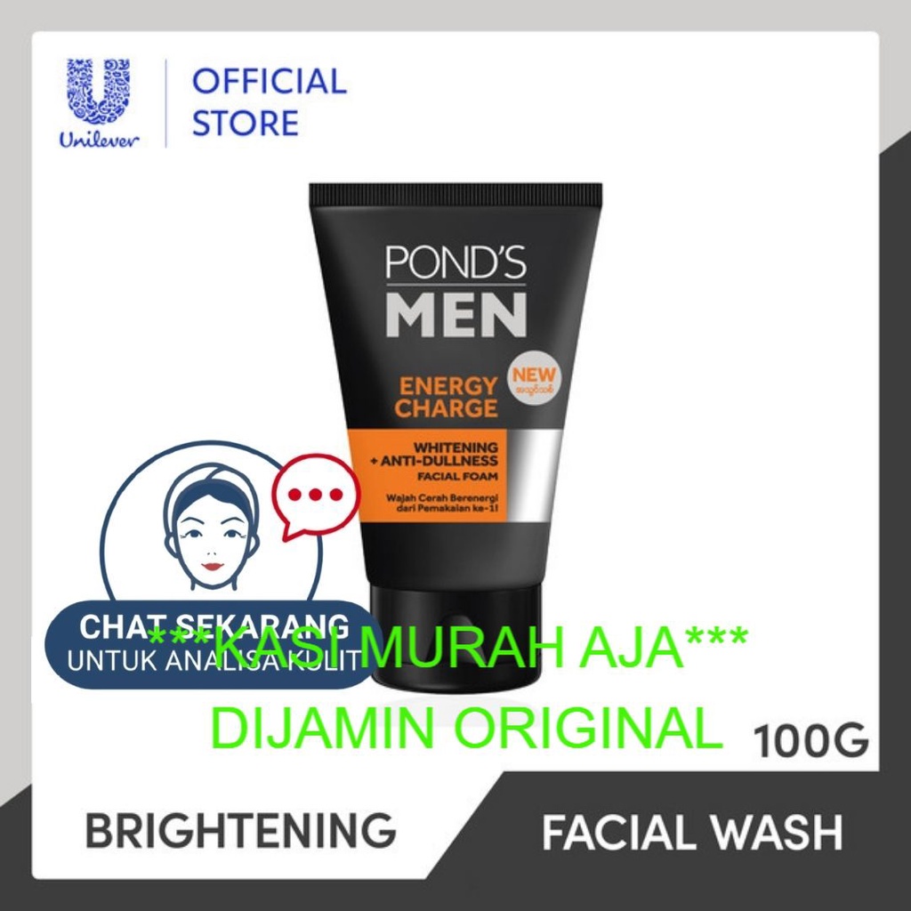 Pond'S Men Energy Charge Facial Foam 100G ORIGINAL | Lazada Indonesia