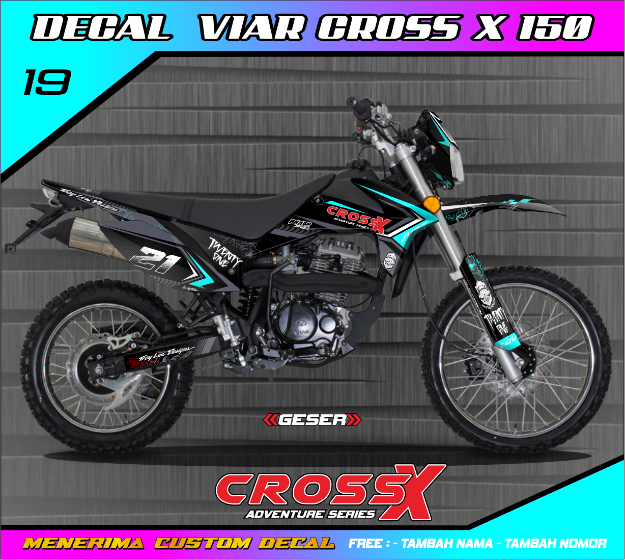 Sticker Decal Viar Cross x 150 Full Body Merah | Lazada Indonesia