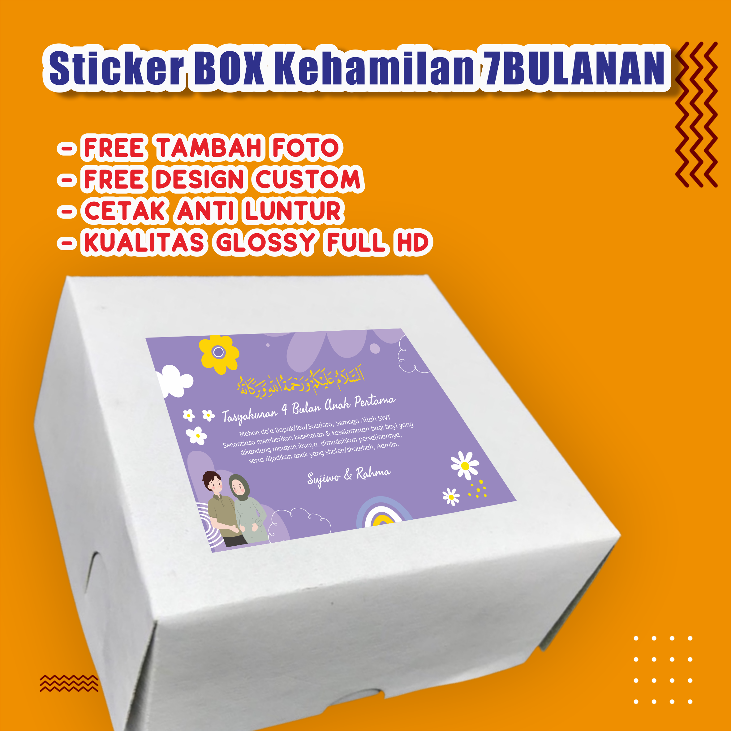 Sticker Box Kotak Nasi Tasyakuran Kehamilan Stiker Syukuran Tujuh ...