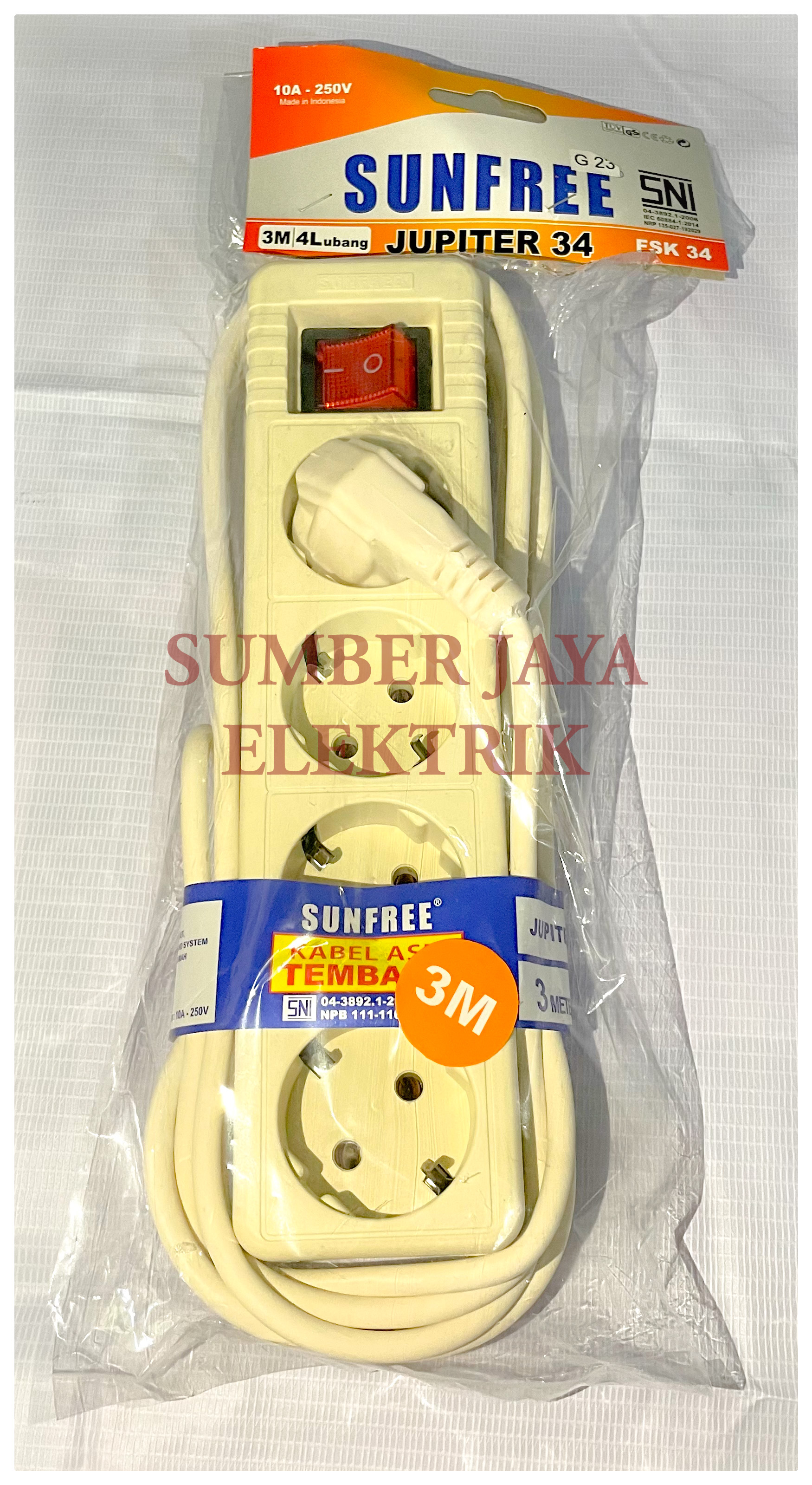Stop Kontak / Multisocket Sunfree Jupiter plus kabel | Lazada Indonesia