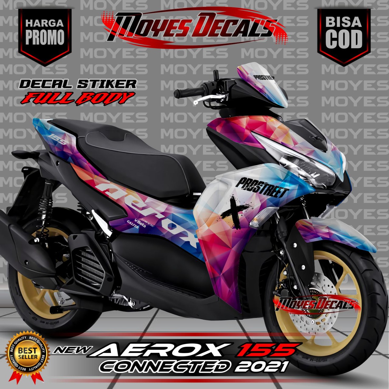 ⭐⭐⭐⭐⭐BISA COD Decal Stiker Aerox 155 Connected 2021 Full Body Motif ...