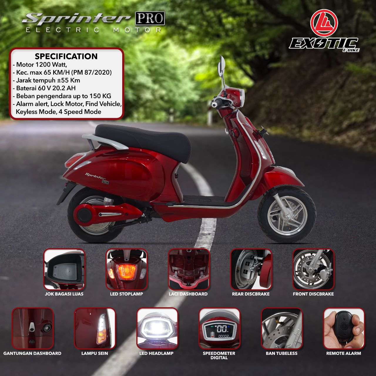 VESPA MOTOR LISTRIK SPRINTER PRO PACIFIC EXOTIC | Lazada Indonesia