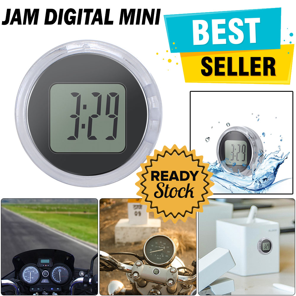 Jam Mini Digital Watch Dekorasi Motor Sepeda Stick-on Clock IP64 ...