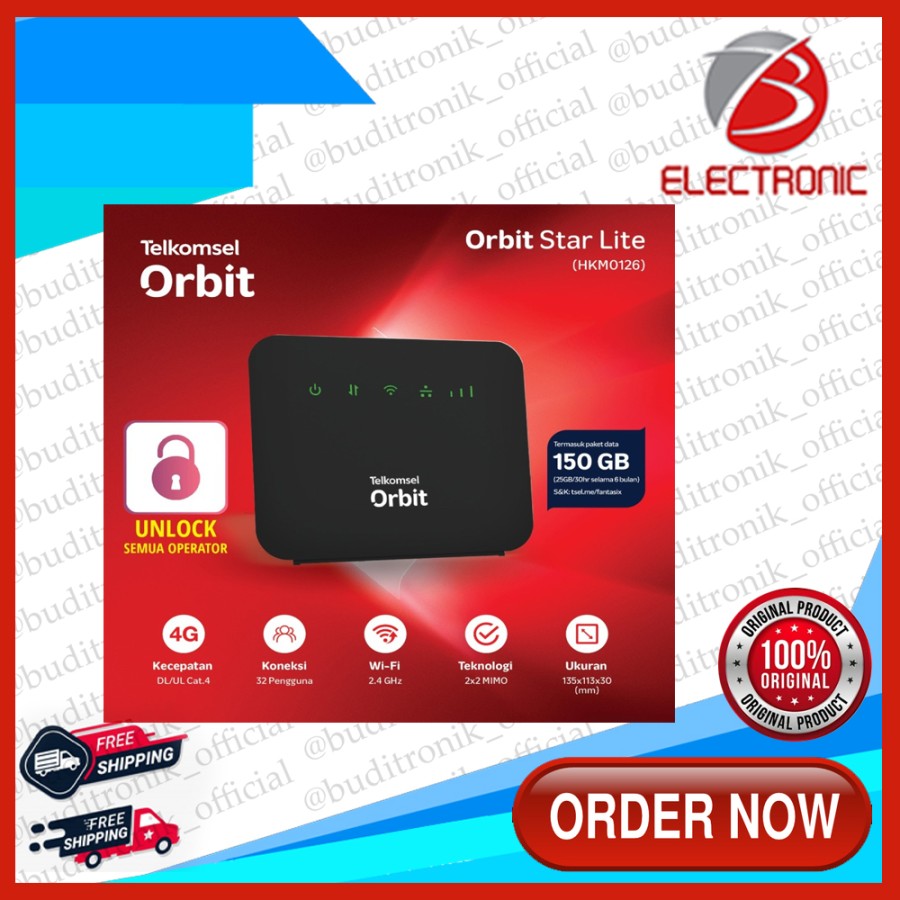 Modem Wifi Home Router 4G Telkomsel Orbit Star Lite UNLOCK Free Kuota ...