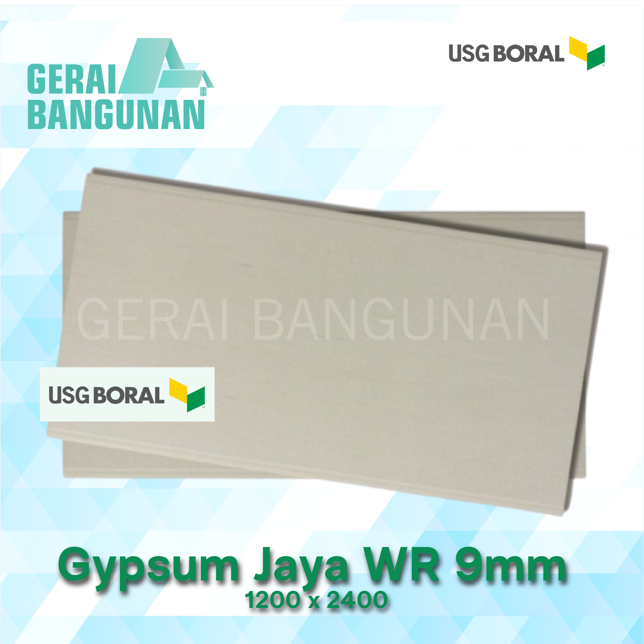 Papan Gypsum Jayaboard WR (Water Resistant / Tahan Air) 09mm 1200x2400 ...