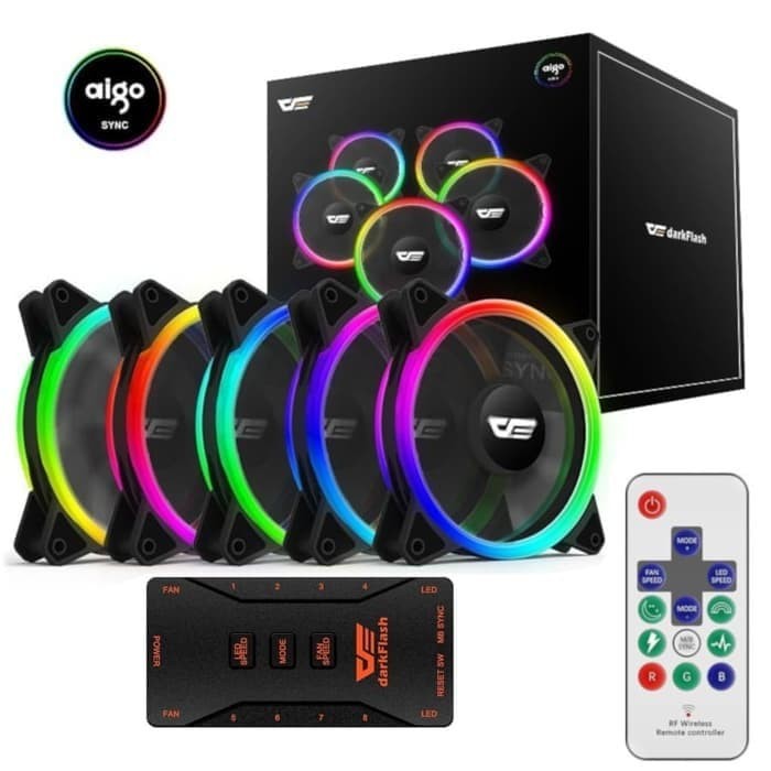 AIGO DR12 PRO 5IN1 SYNC FAN DOUBLE RING RGB | Lazada Indonesia
