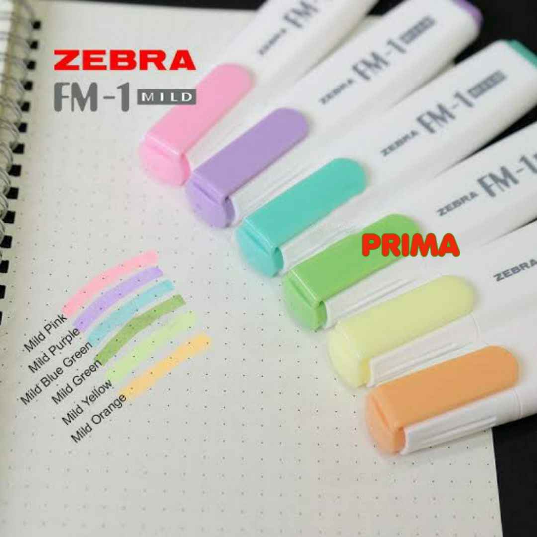 HIGHLIGHTER / TEXTLINER / STABILO FM-1 MILD ZEBRA WARNA PASTEL | Lazada ...