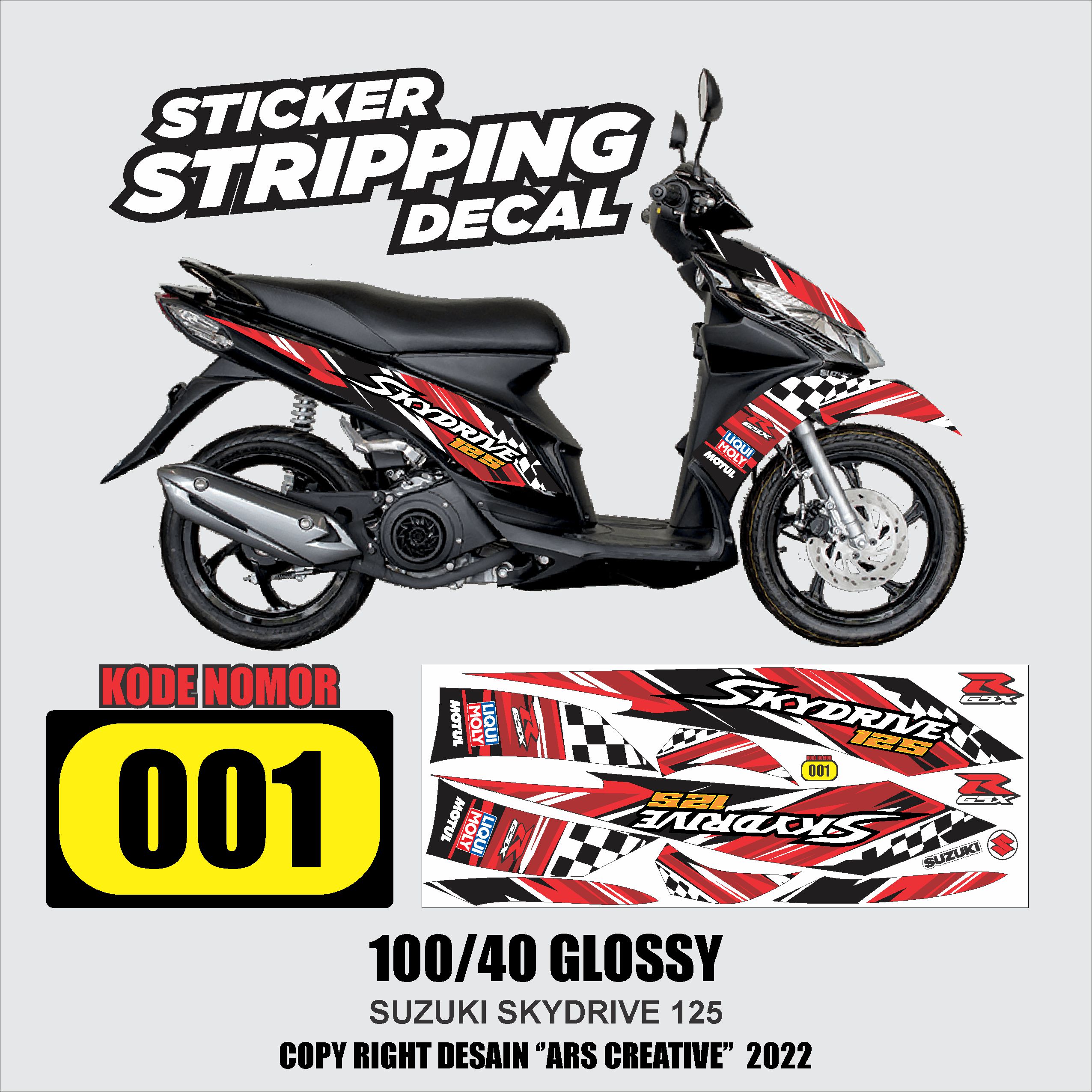 Sticker decal striping suzuki skydrive 125 racing variasi semua ready ...