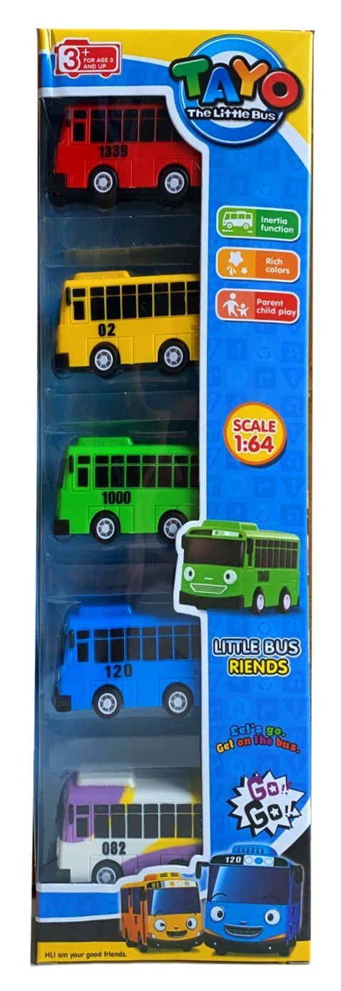 Mobil Bus Toyo 5 pcs Little Bus Friends Skala 1:64 2088-5 | Lazada ...