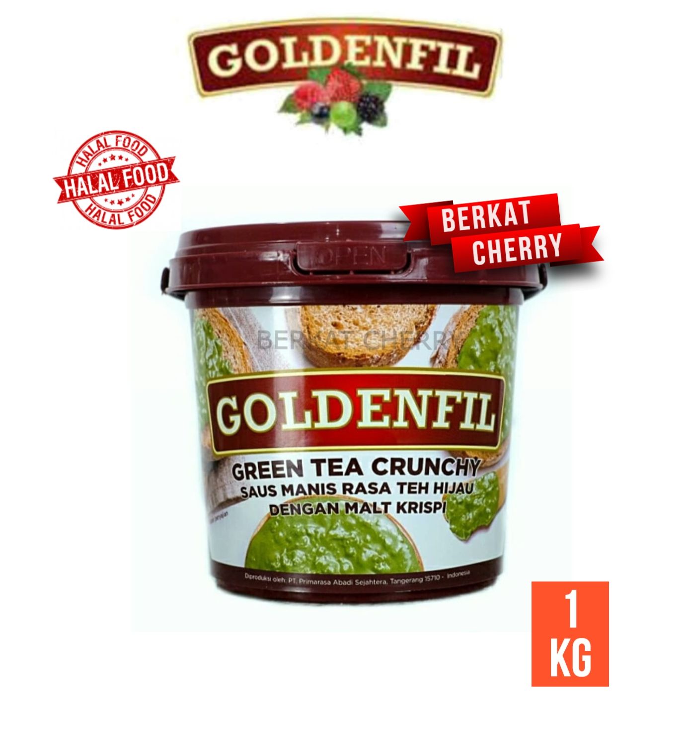 PROMO! GOLDENFIL GREENTEA CRUNCHY 1KG / SELAI GREENTEA CRUNCHY ROTI ...