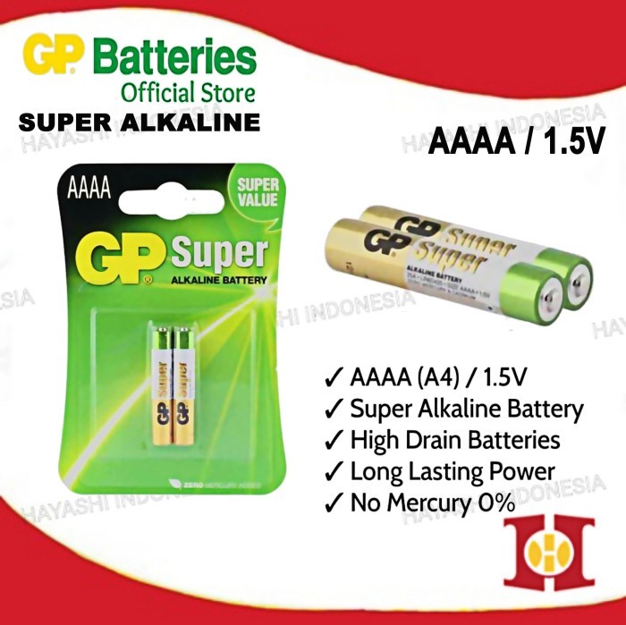 Baterai Batre Battery AAAA A4 1.5V Alkaline E96 LR61 Stylus Pen Tablet ...