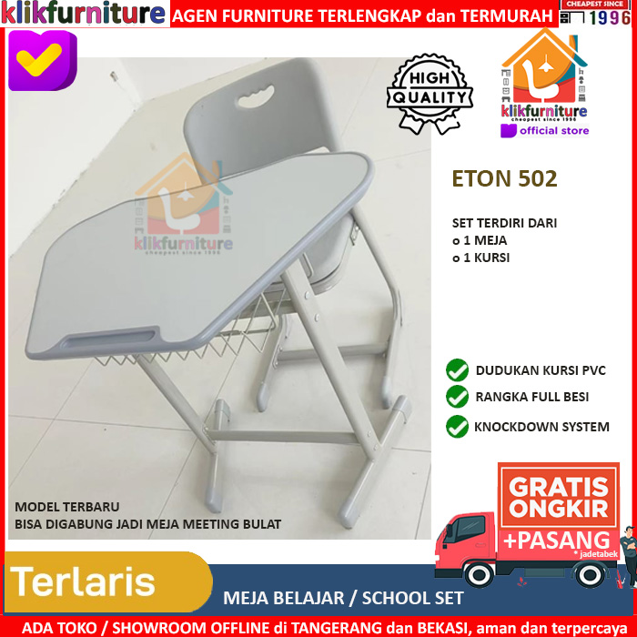 ETON 502 Set Meja + Kursi Sekolah / Kuliah / Kantor / Kursus | Lazada ...