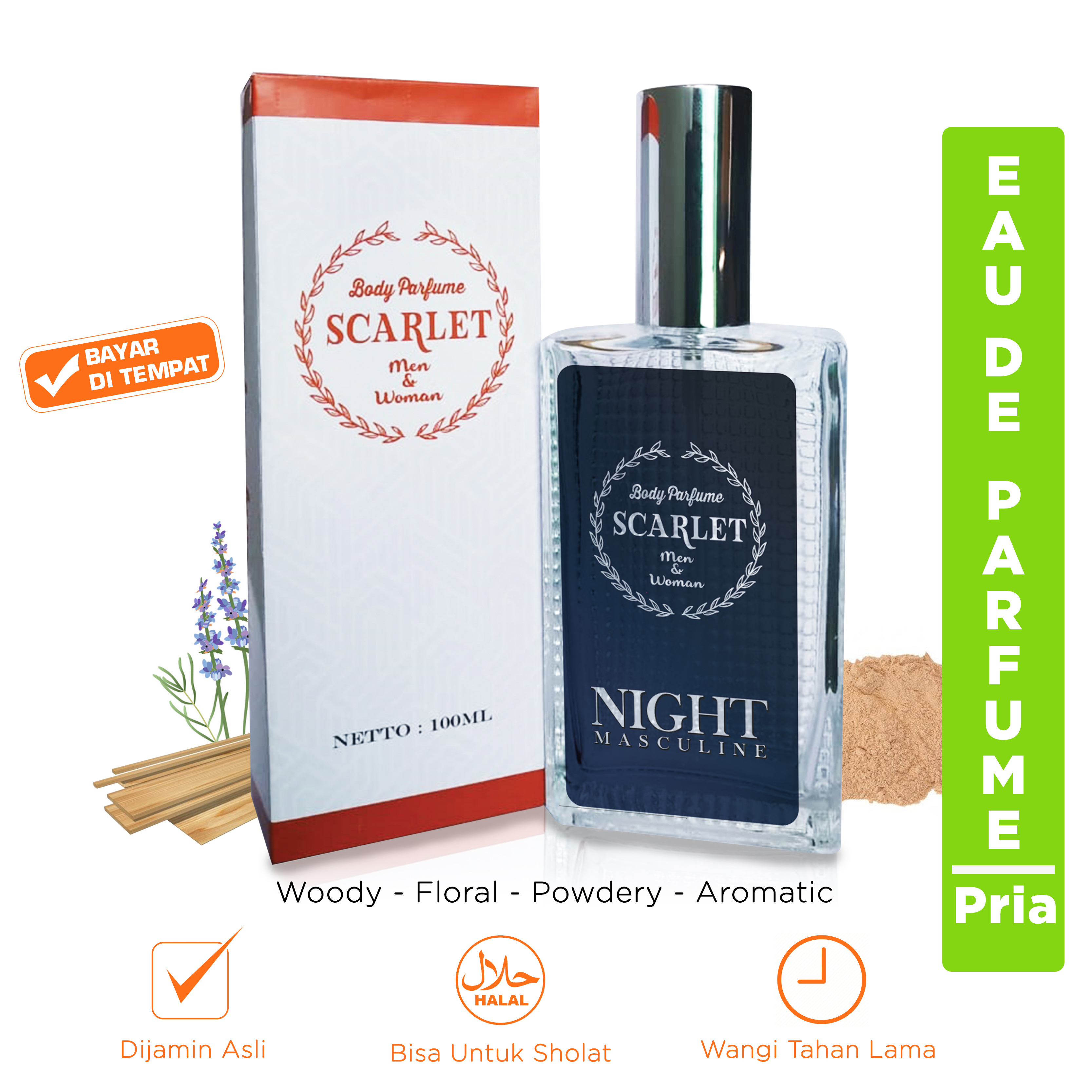 COD - SCARLET Parfum Pria Aroma NIGHT MASCULINE Eau De Parfum HALAL ...
