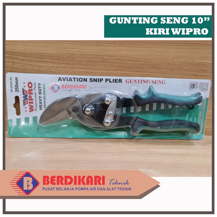 WIPRO Gunting Seng Gunting Baja Ringan Gunting Holo Bengkok Kiri Hijau ...