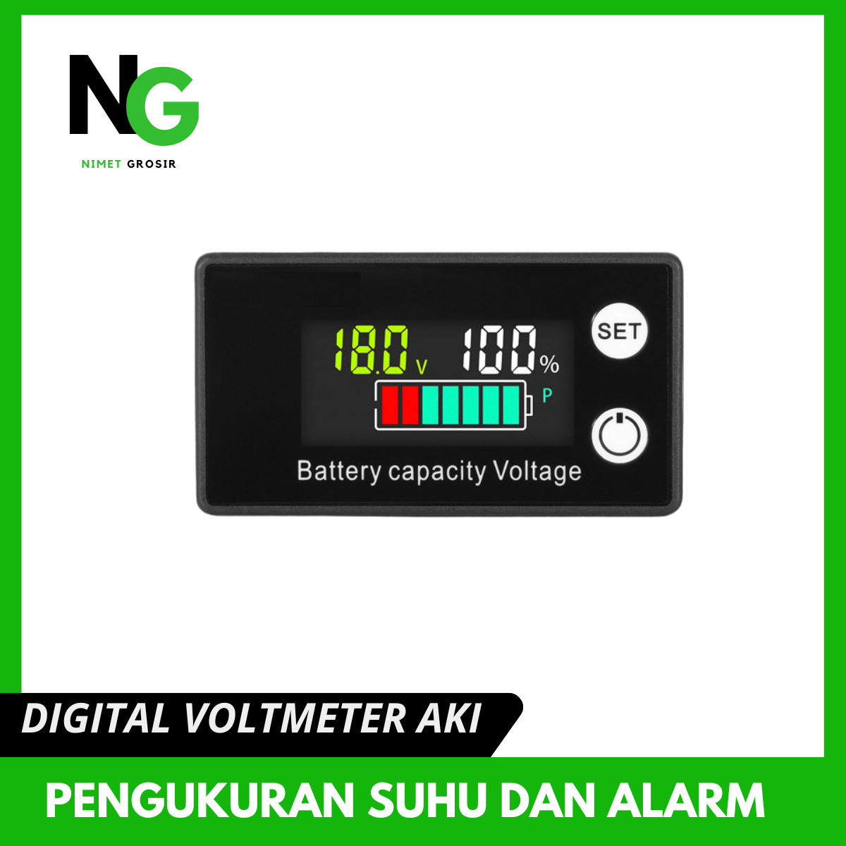 TERLARIS Battery Capacity Voltage Motor dan Sepeda Listrik Waterproof Indicator Digital ...