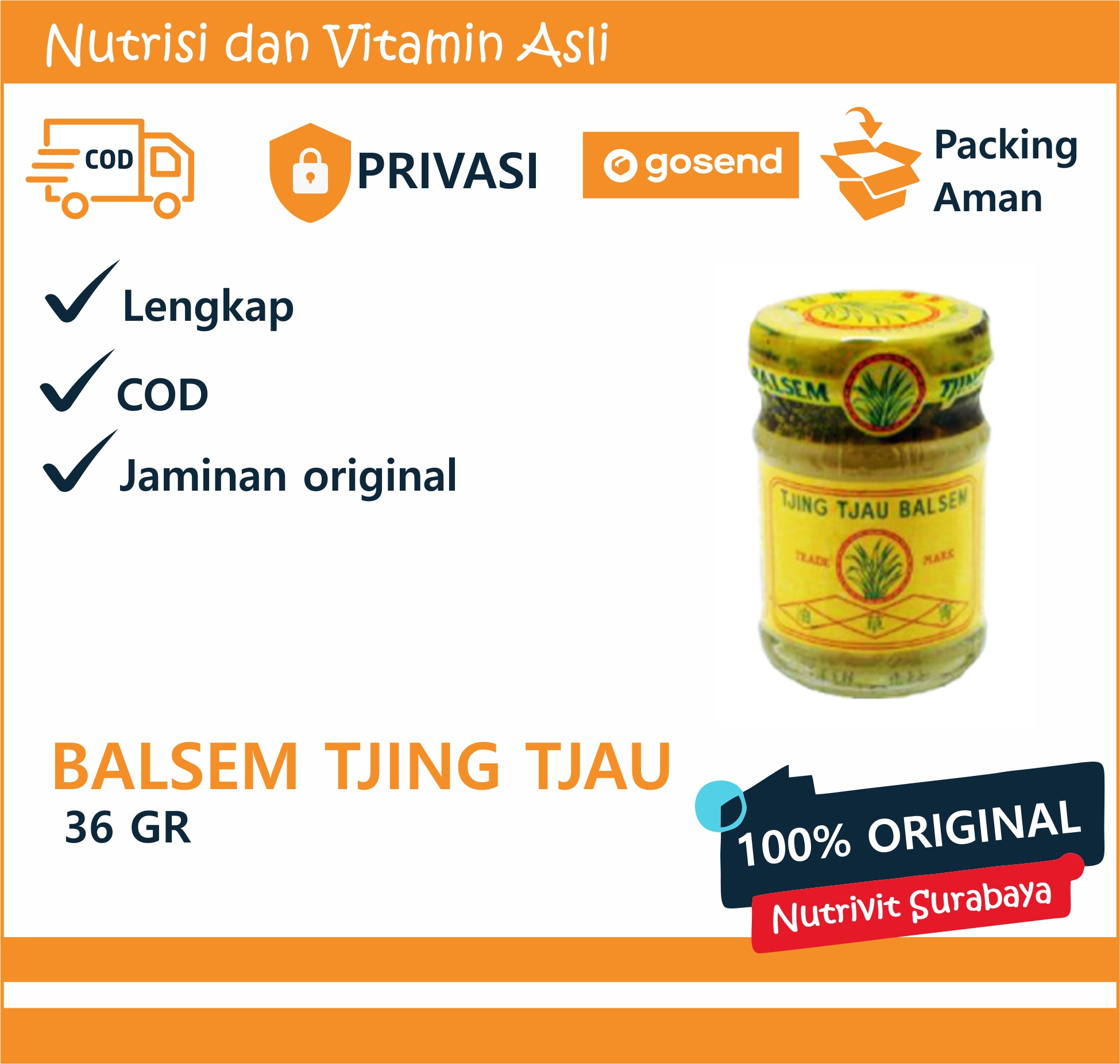 36 gram Besar Tjing Tjau Balsem Ching Chau Balsem Cin Cau Tjin Cincau ...