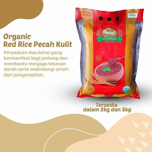 MD Organic Red Rice - Beras Organik - Beras Merah - Beras Merah Pecah ...