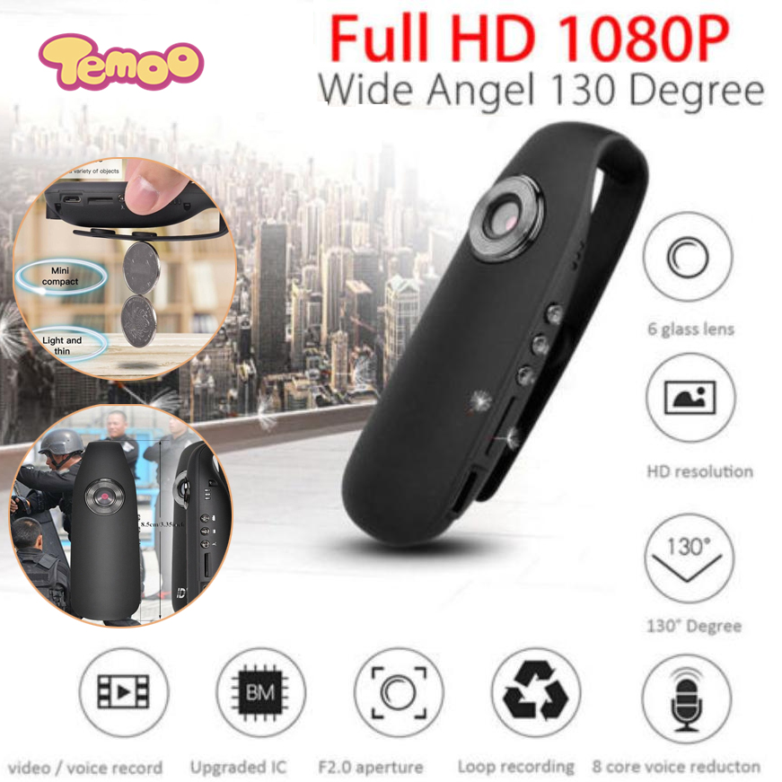 Temoo HD 1080 จุด 130 องศามินิกล้องรีโมทDashตำรวจร่างกายจักรยาน ...
