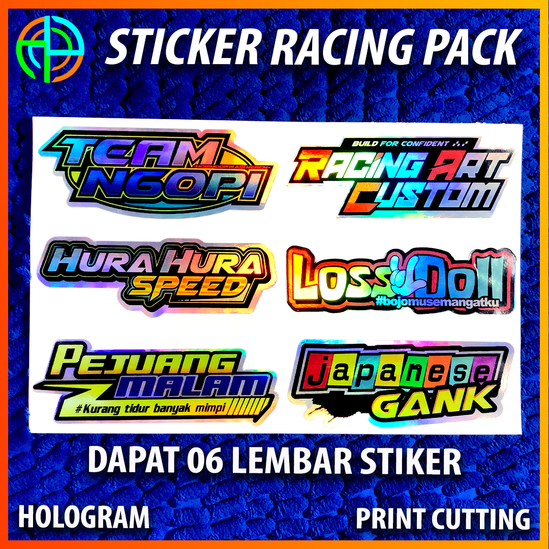 Pack Sticker Hologram Team Ngopi Stiker Variasi Racing Setiker Motor ...