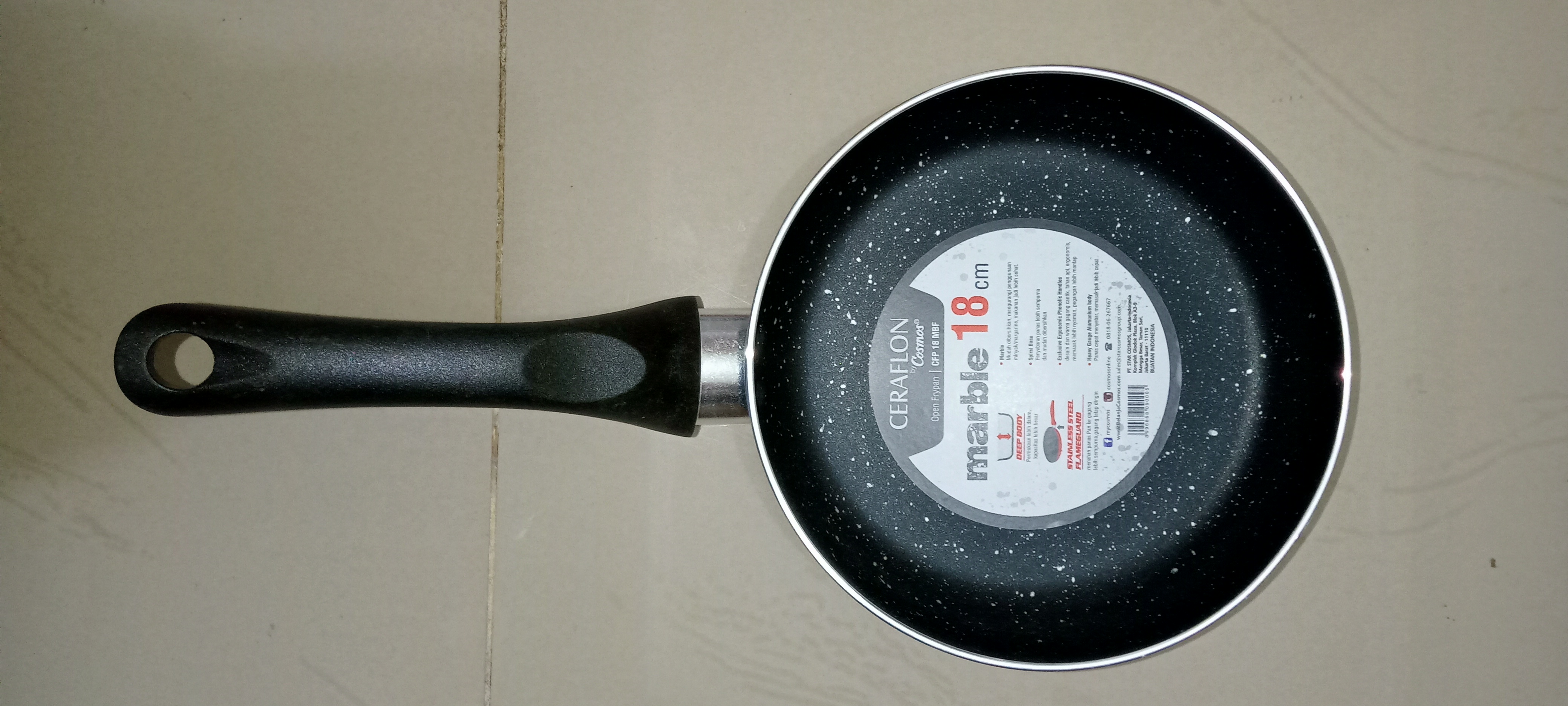 COSMOS MARBLE / FRY PAN CERAFLON 18 CM - CFP 18 MBF | Lazada Indonesia