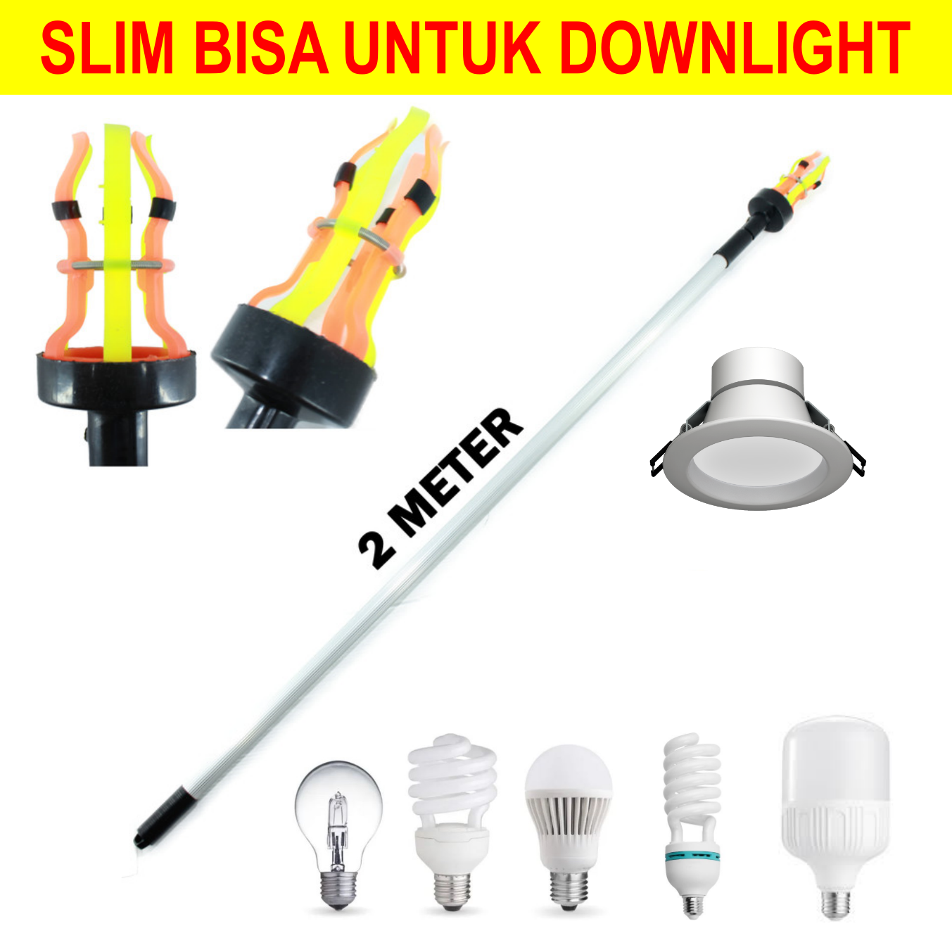 Tongkat Pengganti Lampu Panjang 2 Meter Downlight Downlights 2 M 2M ...