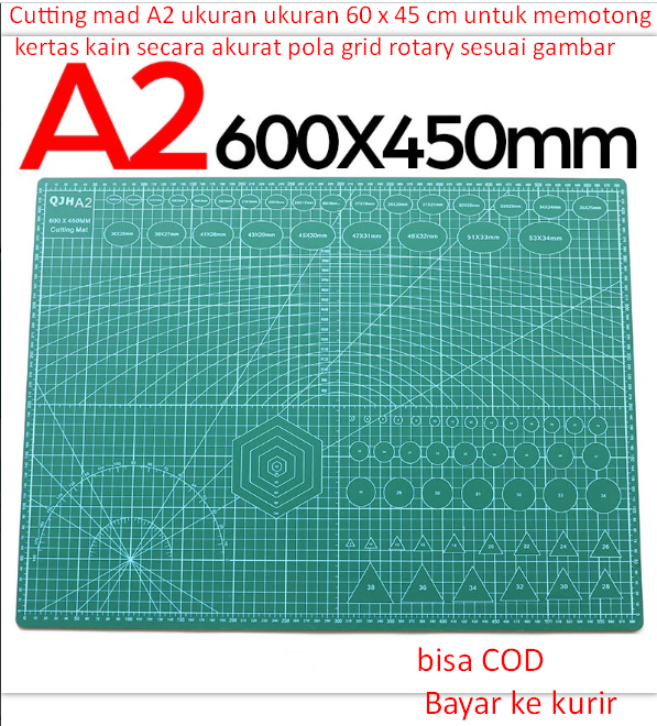 Cutting mad A2 ukuran ukuran 60 x 45 cm untuk memotong kertas kain ...