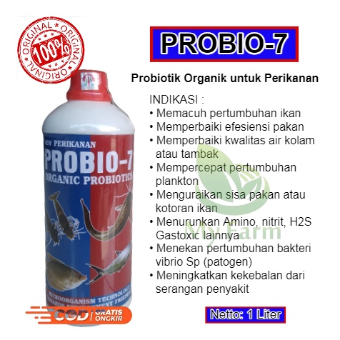 Obat Ikan Probio 7 1 Liter Probiotik Vitamin Starter Untuk Lele Nila ...