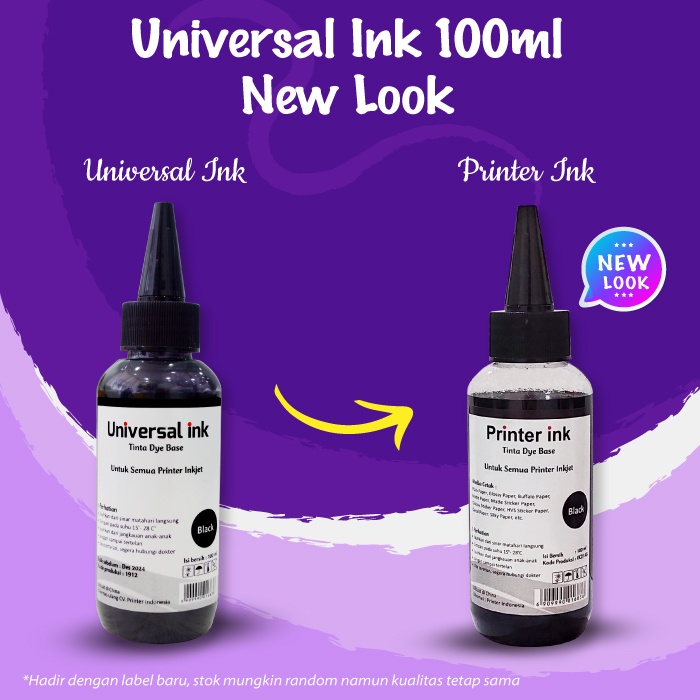 Tinta Universal ink Refill / isi Ulang 100ml Tinta Printer Inkjet 100 ...