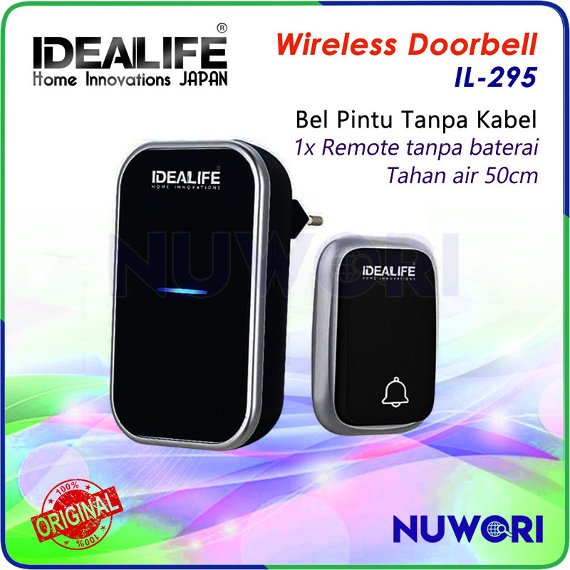 Bell Rumah - Bel Pintu Wireless - IDEALIFE IL-295 Remot Tanpa Baterai ...
