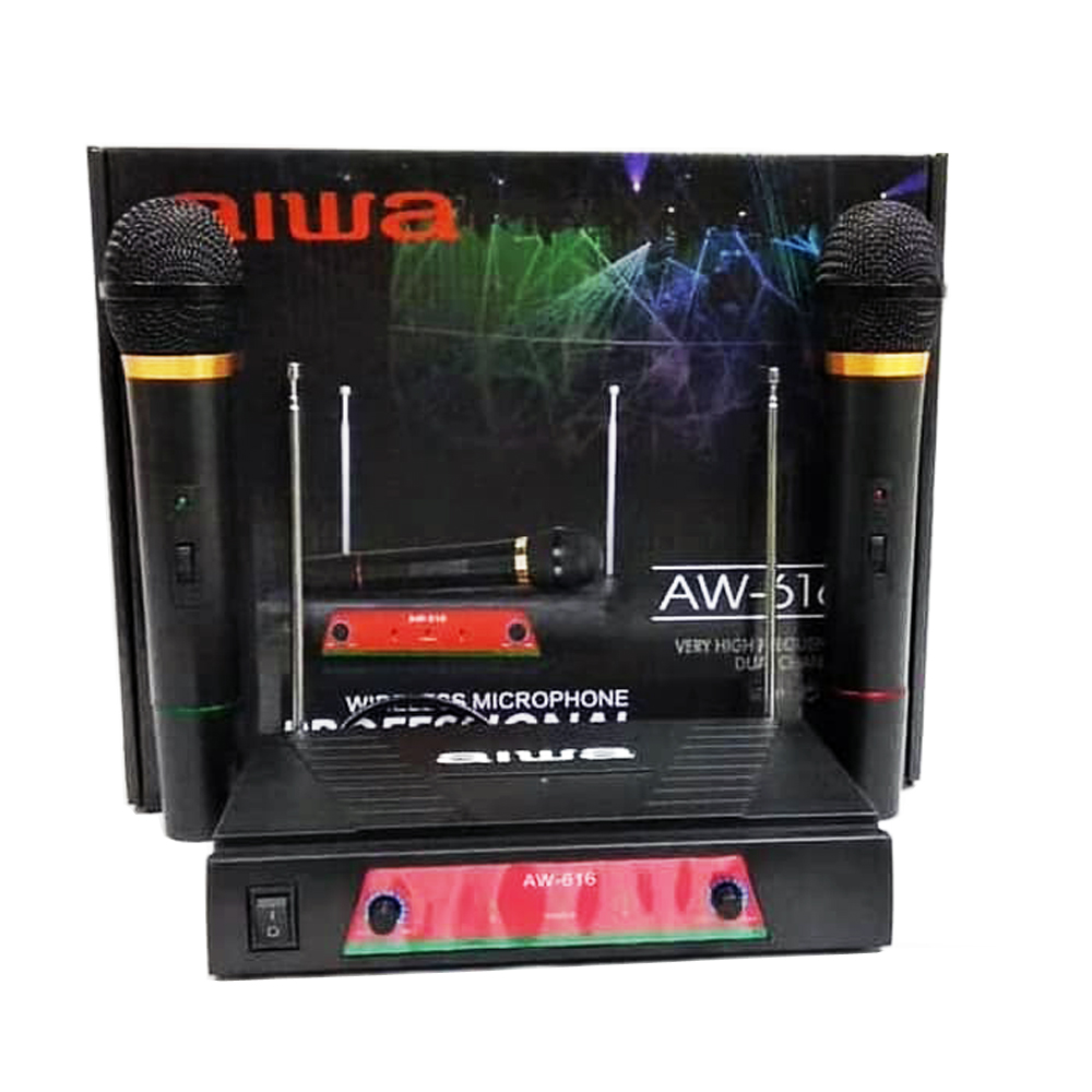 Aiwa Microphone Wireless Karaoke Mic Tanpa Kabel AW-616 | Lazada Indonesia