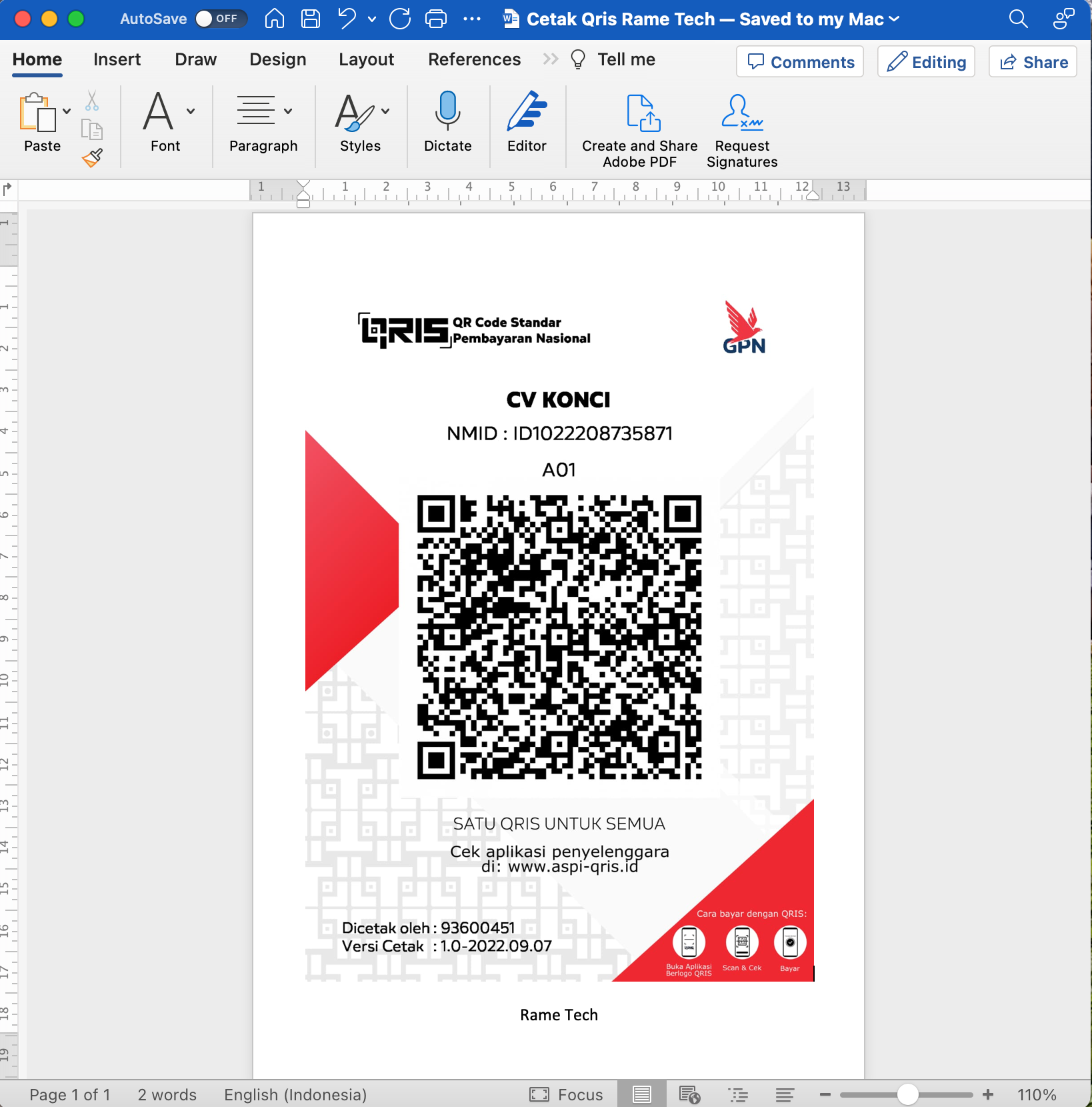 Cetak Barcode / QRis / QR Code Kertas HVS Ukuran A4 / A5 Berwarna ...
