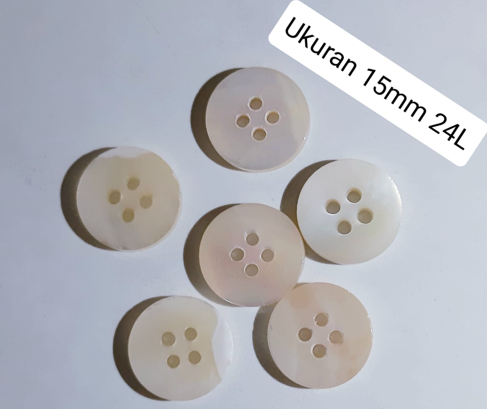 kancing kerang putih lubang 4 isi 12pcs | Lazada Indonesia