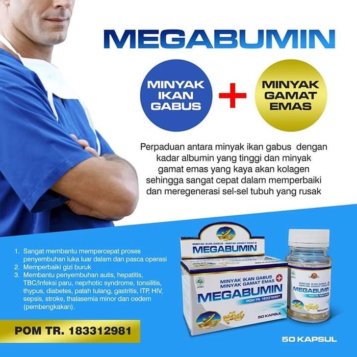 Kapsul Minyak Ikan Gabus plus Minyak Gamat Emas 50 kapsul MEGABUMIN ... Kapsul Minyak Ikan Gabus plus Minyak Gamat Emas 50 kapsul MEGABUMIN ...