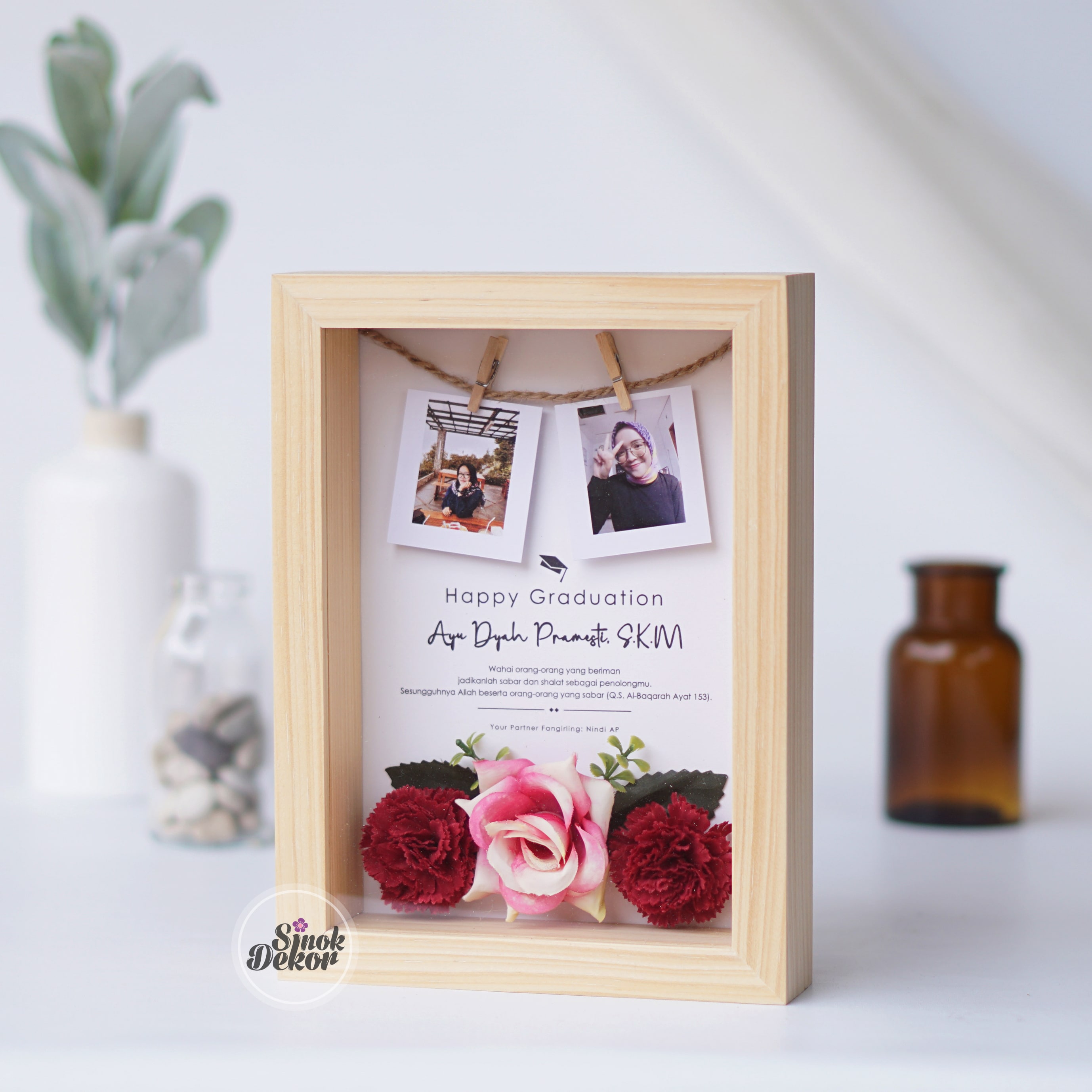 Sinok Dekor Flower Frame Kado Ulang Tahun Hadiah Wisuda Engagement ...