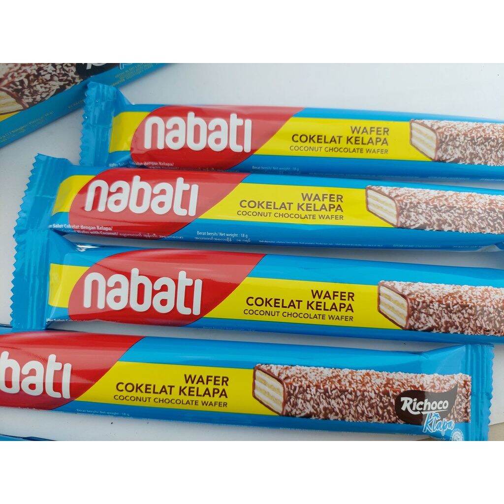 NABATI WAFER COKELAT KELAPA 1 BOX 12 X 18 gram/ NABATI WAFER KELAPA ...