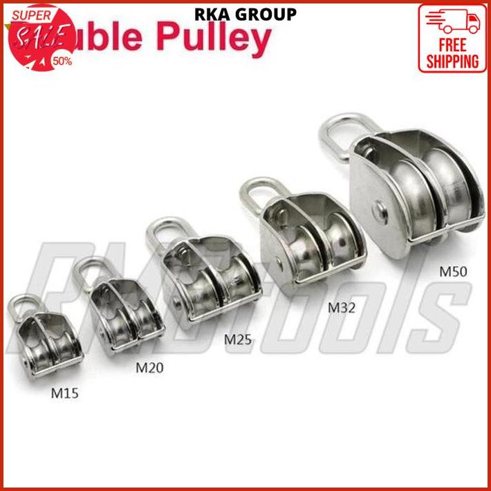 Katrol Stainless Anti Karat Double Katrol Tali Kerekan Pulley Kualitas ...