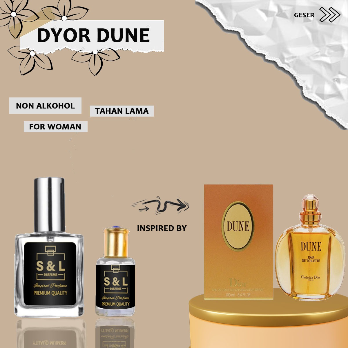 S&L Parfum DOR DUNE Premium (Inspired) - Farfume Pria tahan lama 24 jam ...