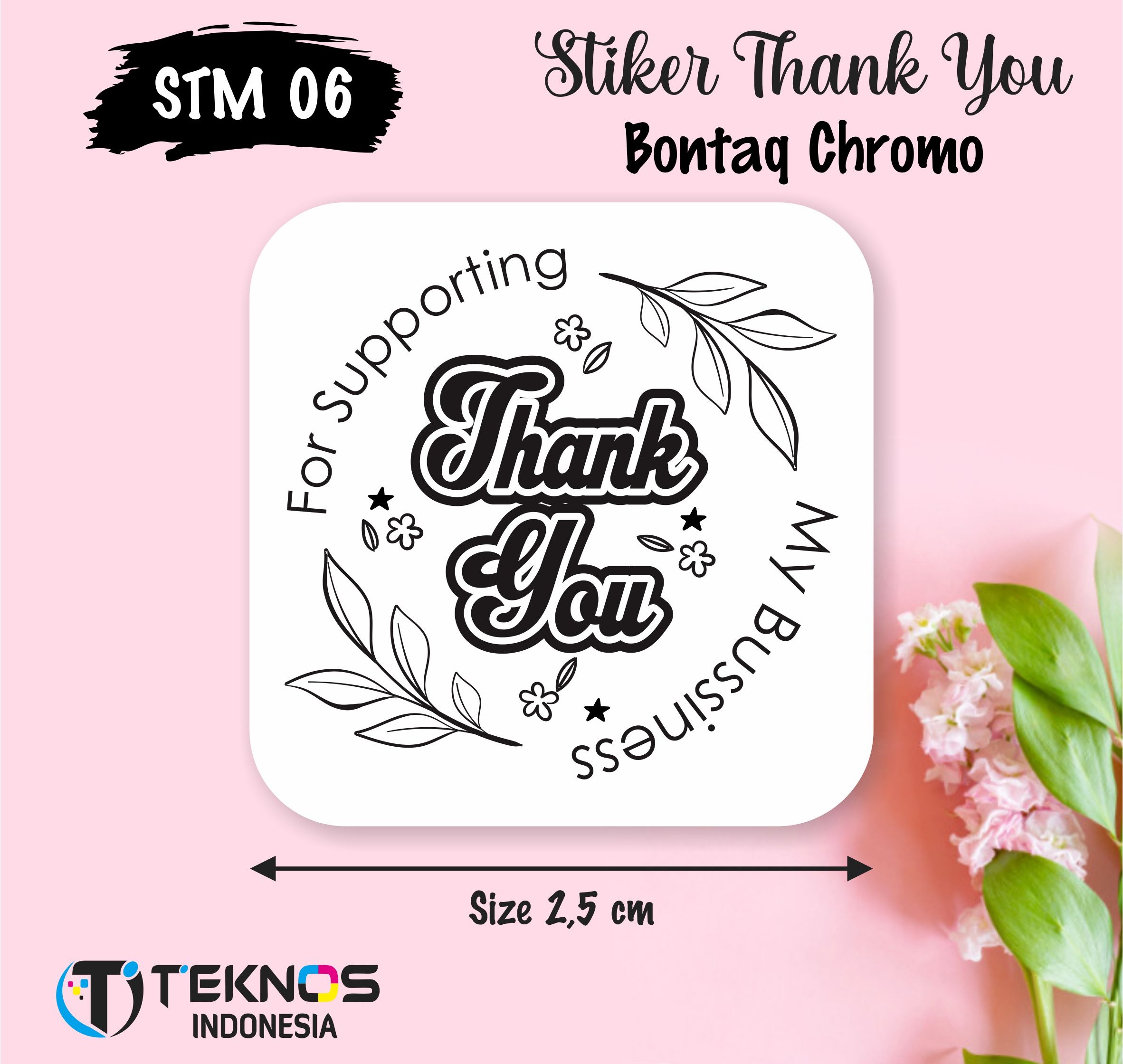 STIKER LABEL THANK YOU BONTAK CHROMO KOTAK ROUND MURAH STM 06 | Lazada Indonesia