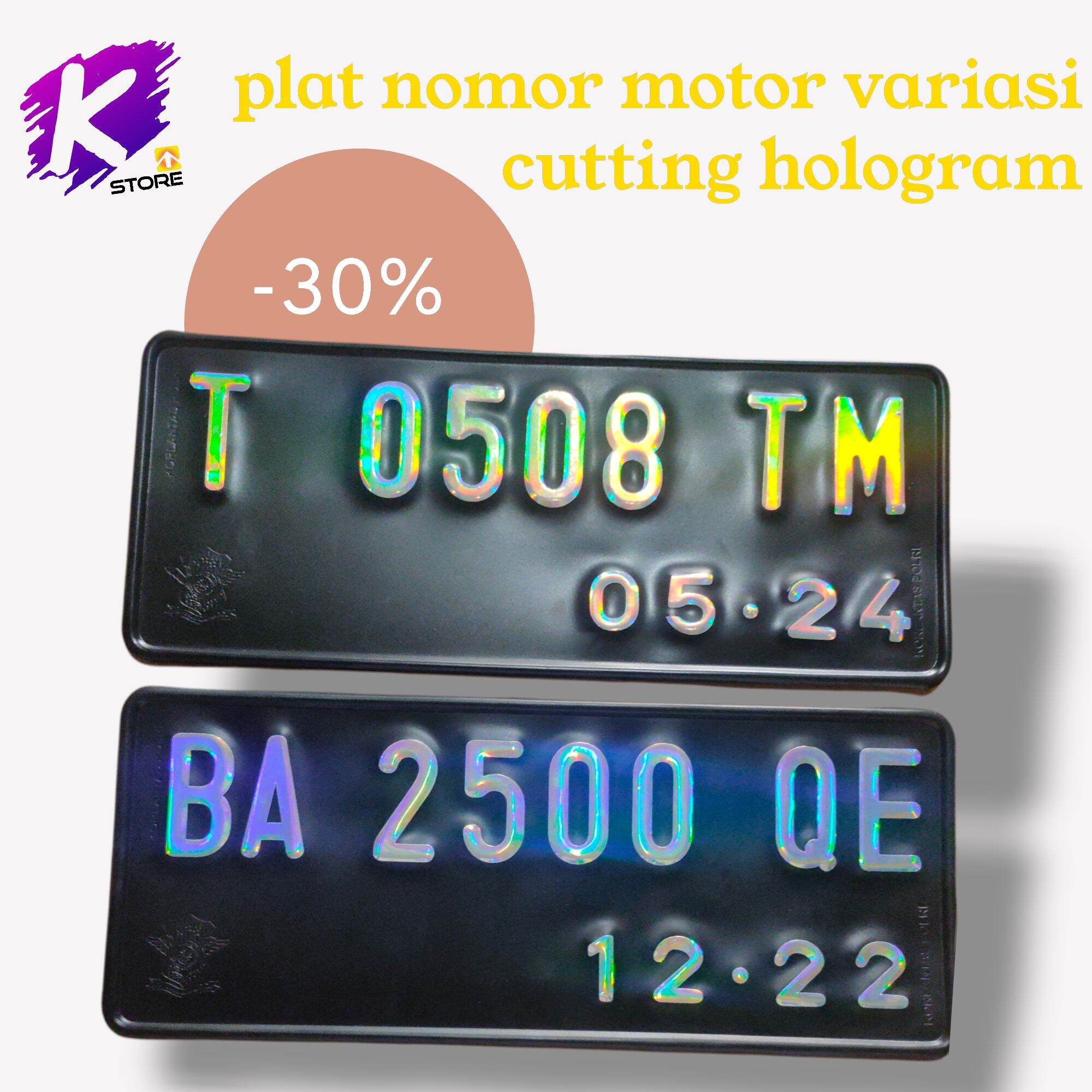 Plat Nomor Motor Variasi Custome Hologram Satuan Bukan sepasang KODE ...