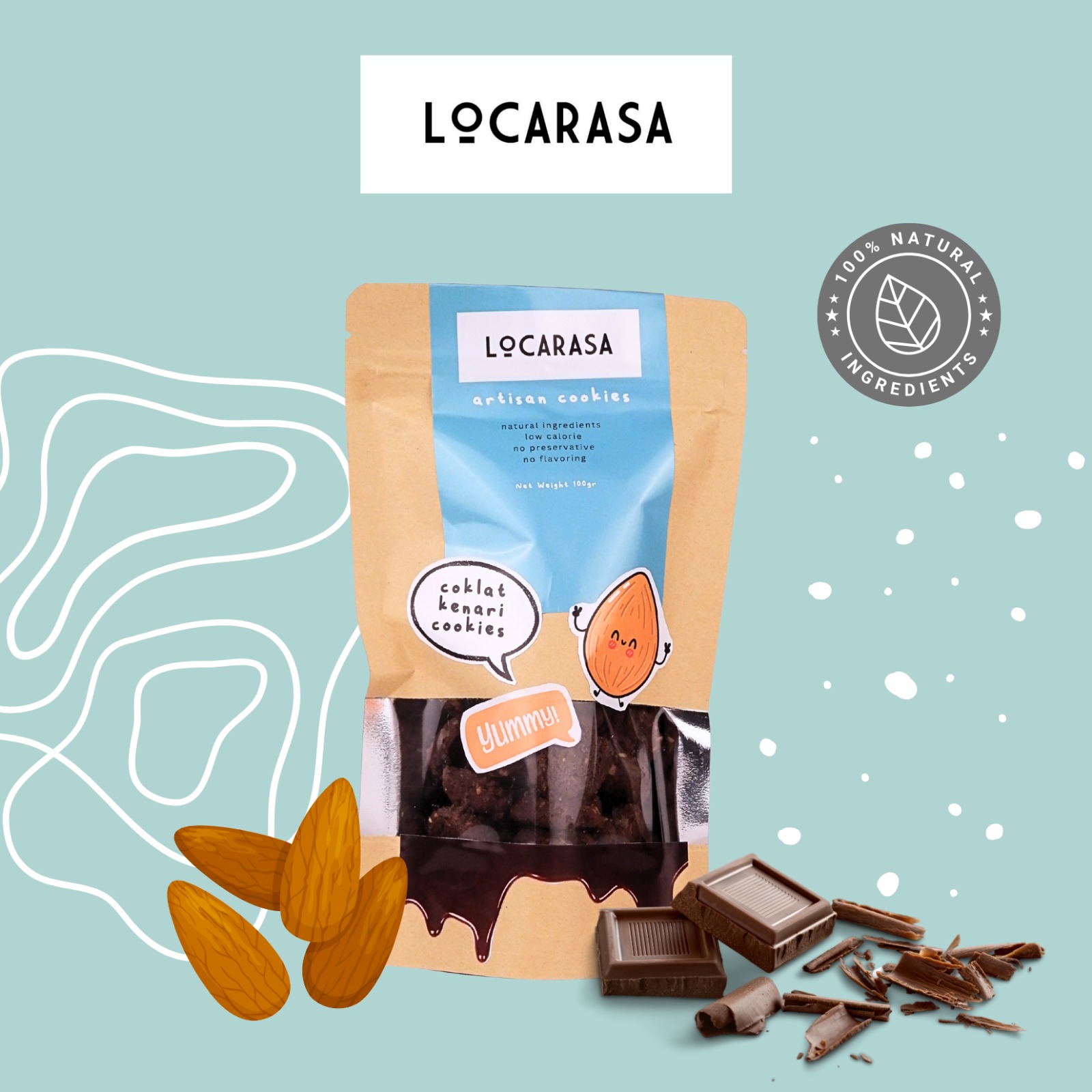 LOCARASA - Kue Kering Premium Chocolate Kenari Cookies 100gr | Lazada ...