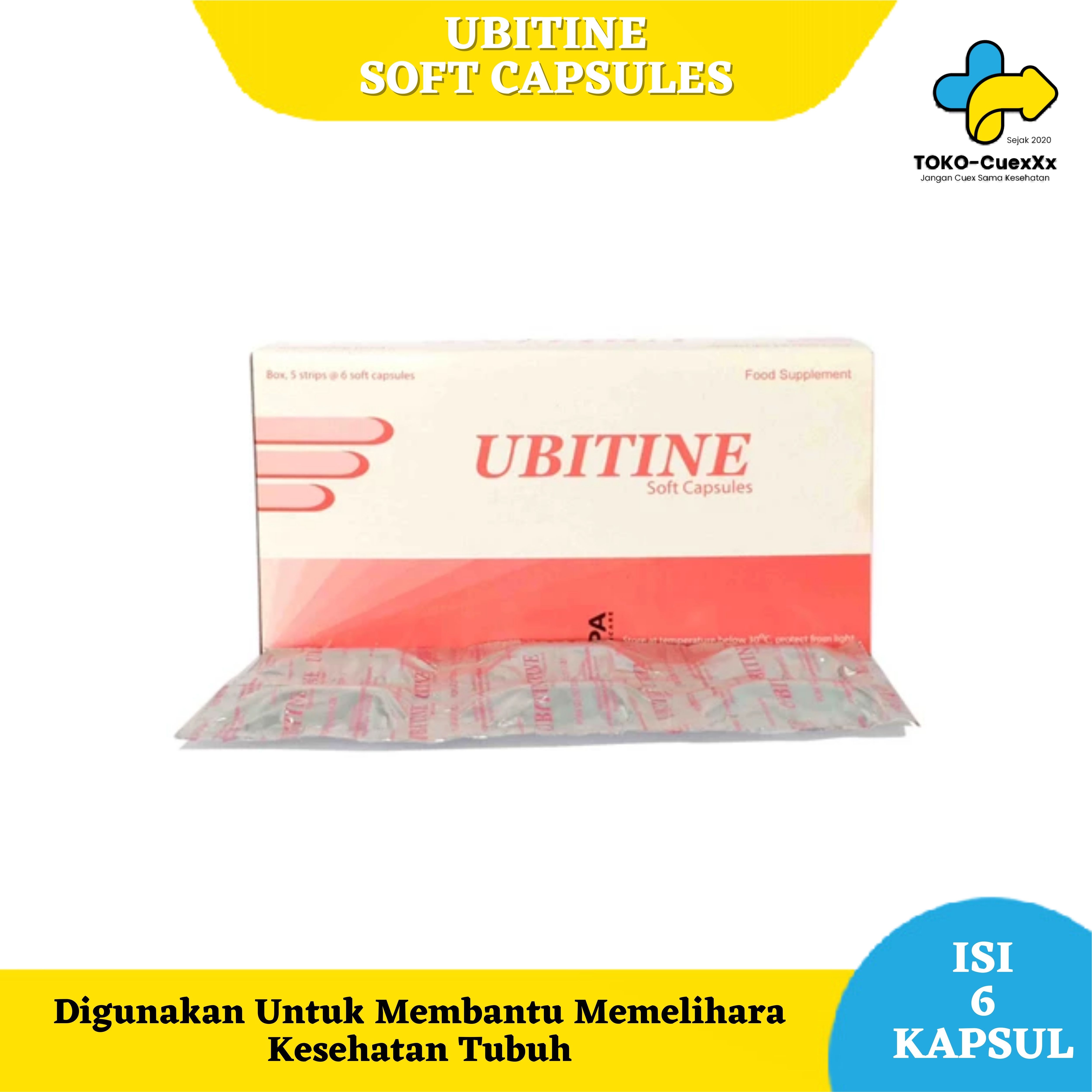 Ubitine Strip isi 6 Soft Kapsul Suplemen Daya Tahan Tubuh | Lazada ...