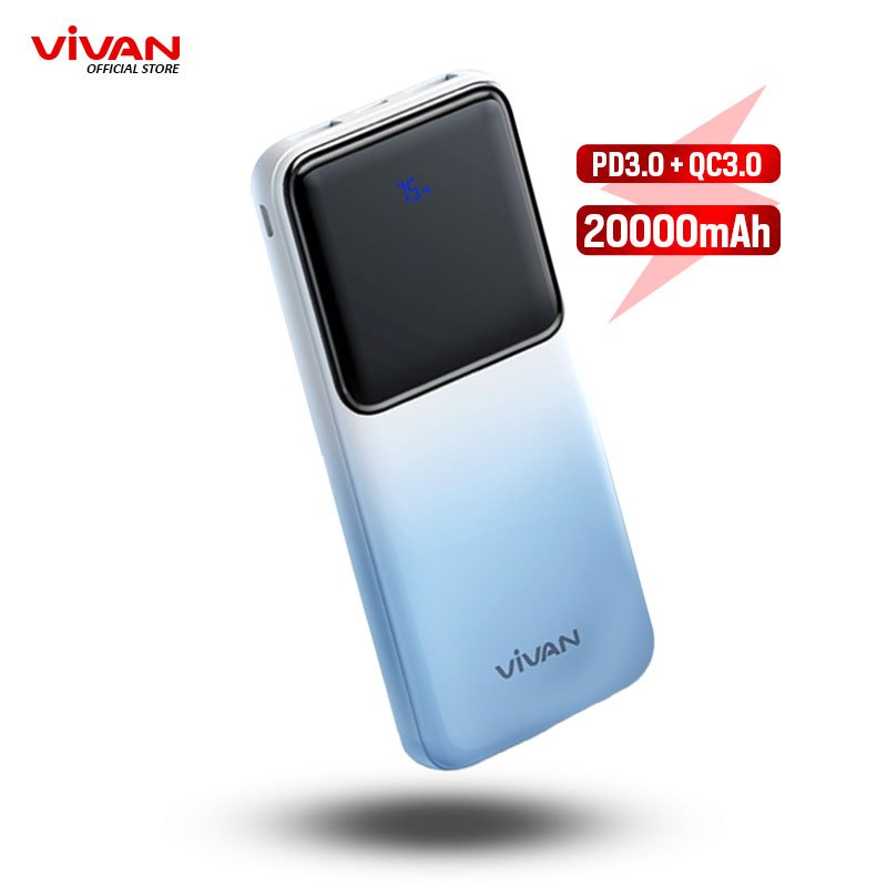 Powerbank VIVAN 20000mAh Fast Charging QC 3.0 PD 22.5W 2 Input & 3 ...